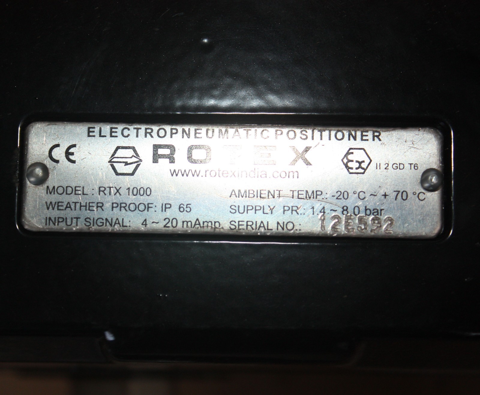 ROTEX RTX 1000 Electro Pneumatic Rotary Valve Positioner PTR LIMIT ...