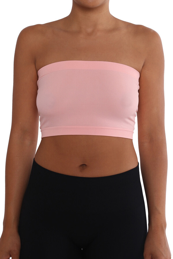 Women Seamless Layering Tube Top Bandeau Layering Bra Top Spandex (Plus ...