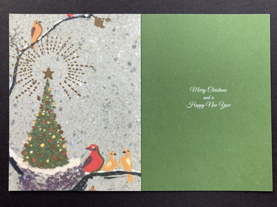 *ONE* Adolf Dehn Avian Holiday Christmas Card Museum Bluebird Cardinal ...