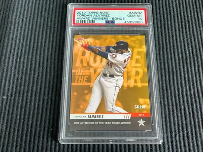 2019 TOPPS NOW #AWB2 YORDAN ALVAREZ *AWARD WINNER BONUS PSA 10 GEM MINT ...