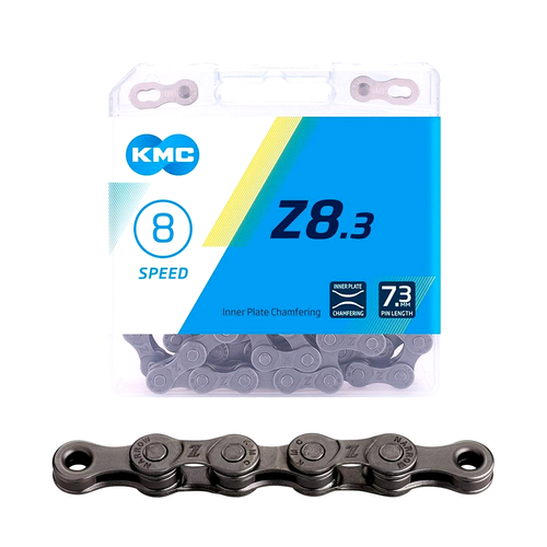 KMC Z8.3 Silver Grey 8 Speed Chain 114 Links Boxed Quick Link Steel ...