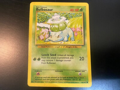 Pokémon TCG Bulbasaur Base Set 44/102 Regular 1st Edition Common | eBay