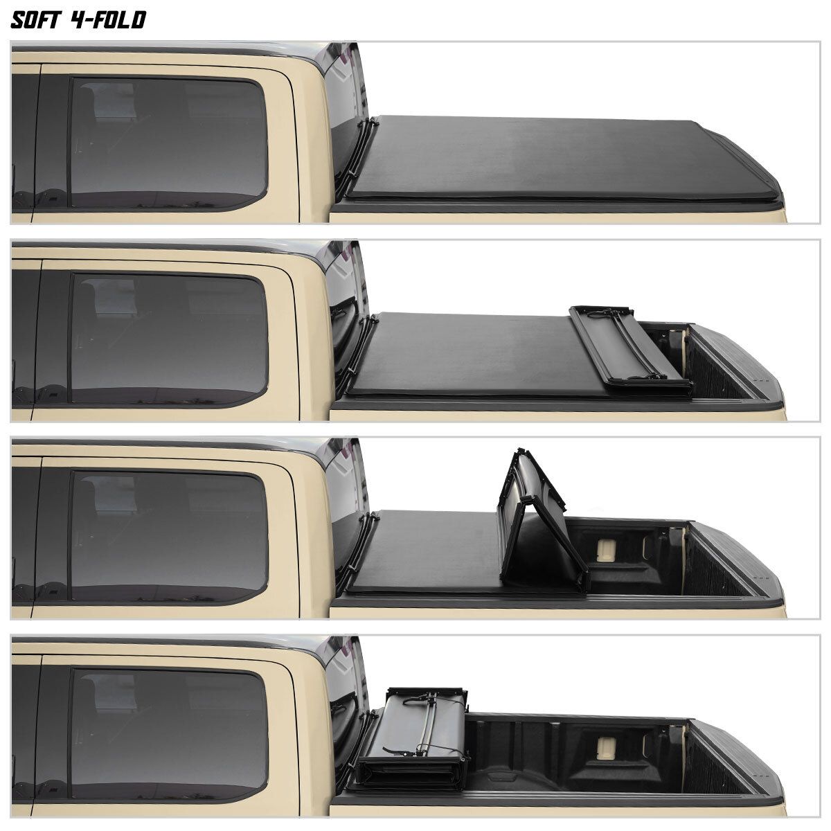 Fit 1993-2011 Ford Ranger Flareside 6FT Truck Bed Quad 4 Fold Soft ...
