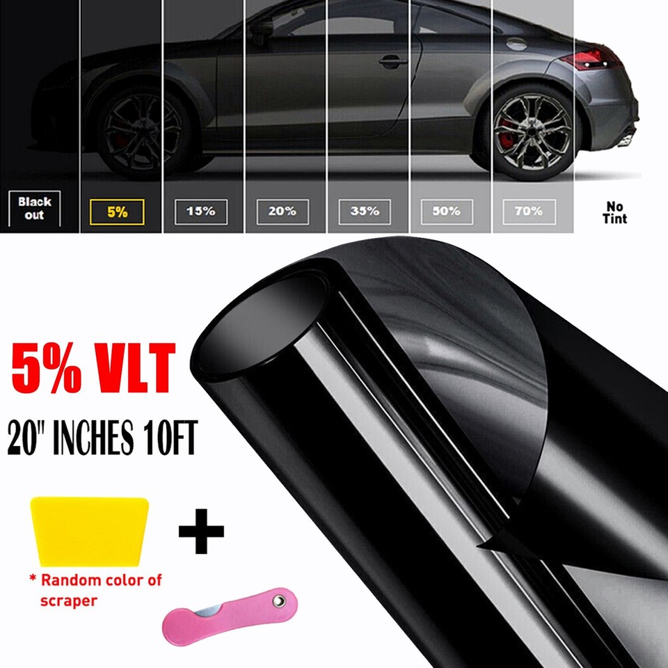 20" x 10ft Uncut Roll Window Tint Film UV Block 5% VLT For Car Home ...