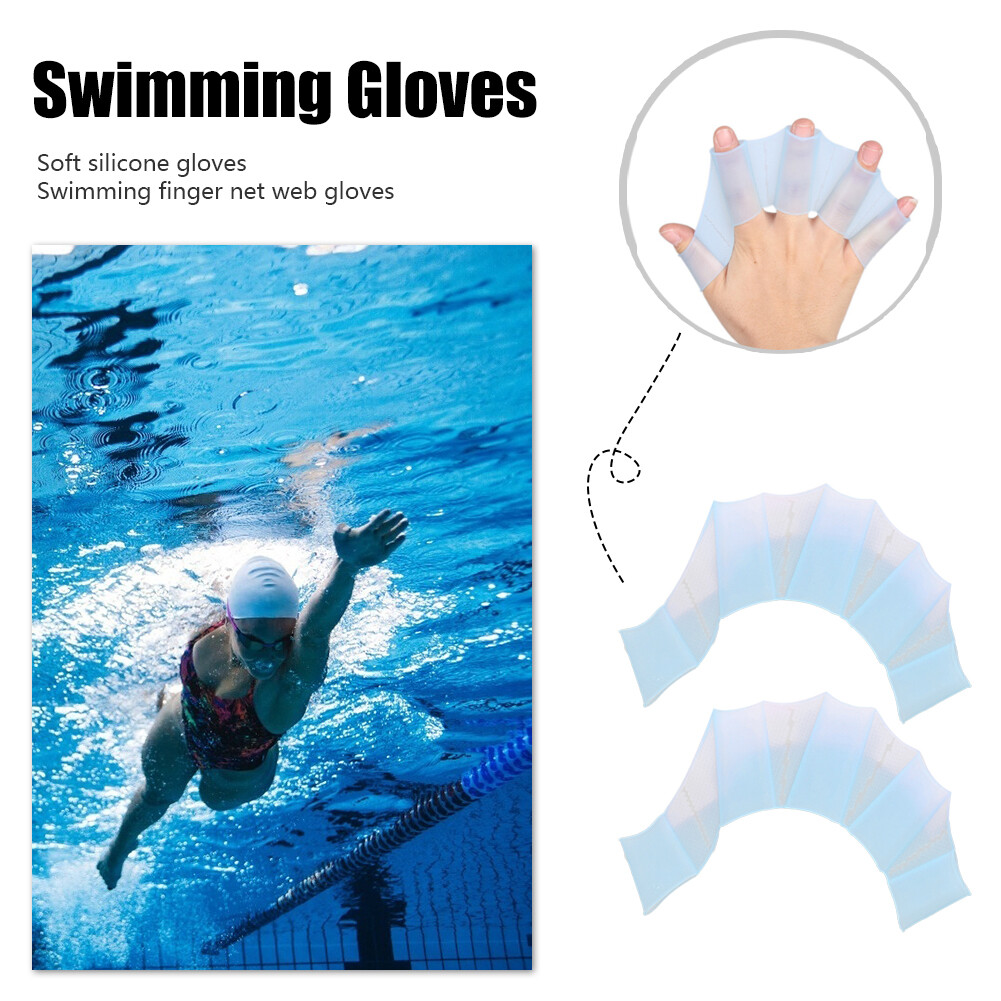 Silicone Gloves Hand Fins Flippers Water Sport Swimming Training Gloves ...