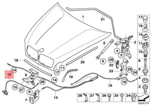 NEW BMW E70 E71 E72 SAC HOOD RELEASE BOWDEN CABLE 7164798 51237164798 ...