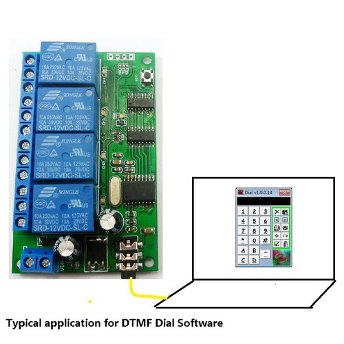 4 Channel Relay MT8870 DTMF Tone Signal Decoder Remote Control Relay ...