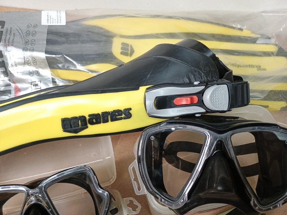 Mares Quatro Diving Fins-Aqualung Impulse 3 snorkel +2 Cressi-Mares ...