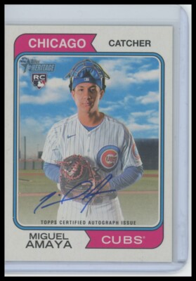 2023 Topps Heritage #ROA-MA Miguel Amaya Real One Autographs High ...