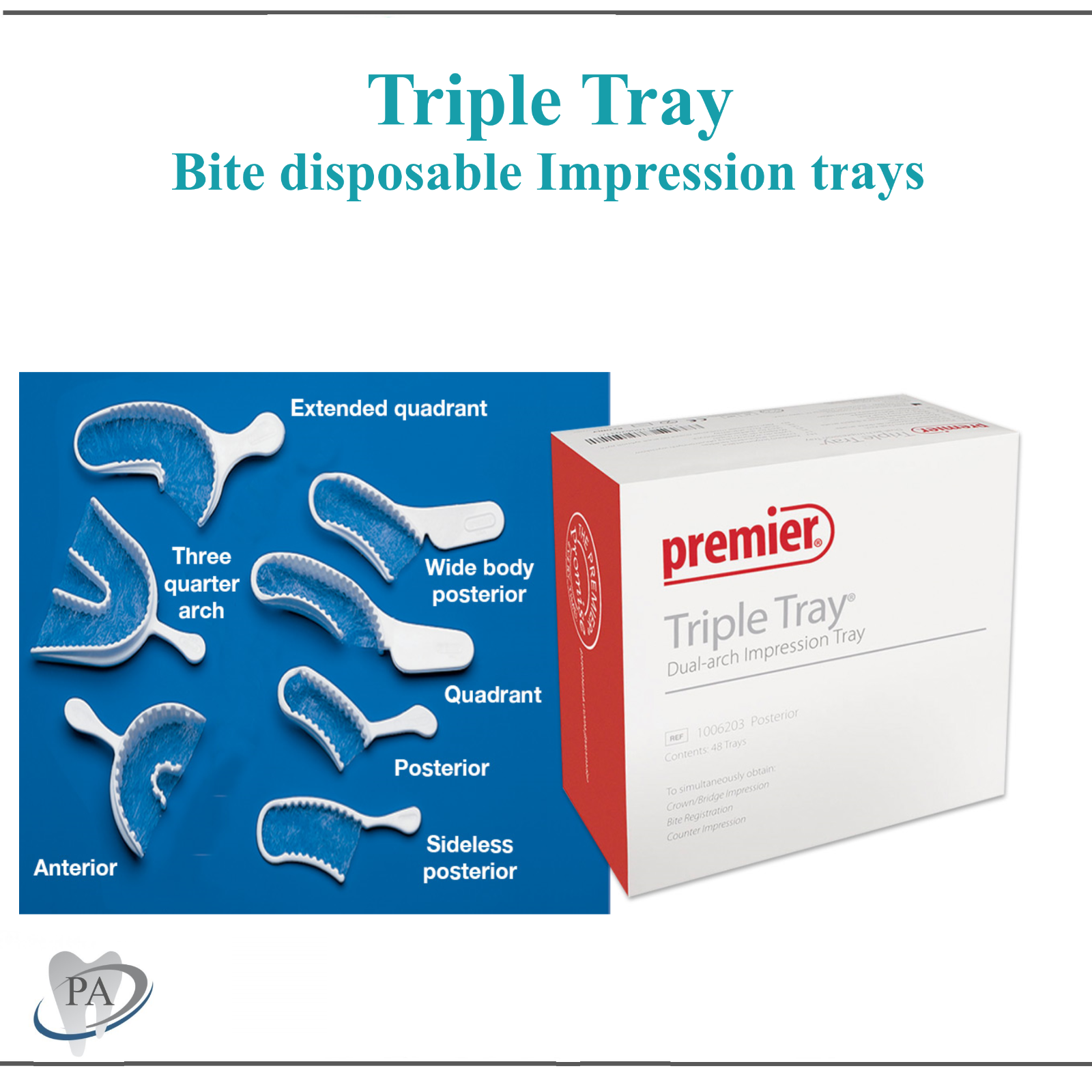 Dental Premier Triple Tray Bite Registratoin Impression Trays Extended ...