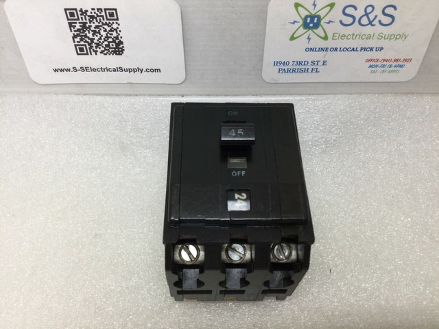 Square D QOB345 Miniature Circuit Breaker - 45 A, 3 Pole, 120/240 VAC ...