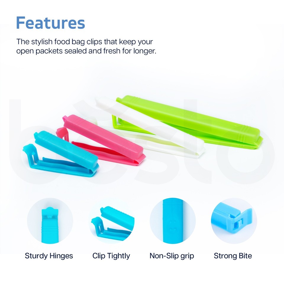 18Pcs Mixed Sizes Multicolor Food Bag Storage Clips Freezer Fridge ...