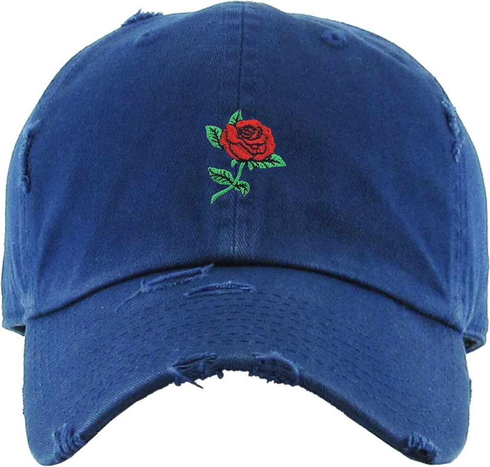 Rose Embroidery Dad Hat Baseball Cap Unconstructed Cotton | eBay