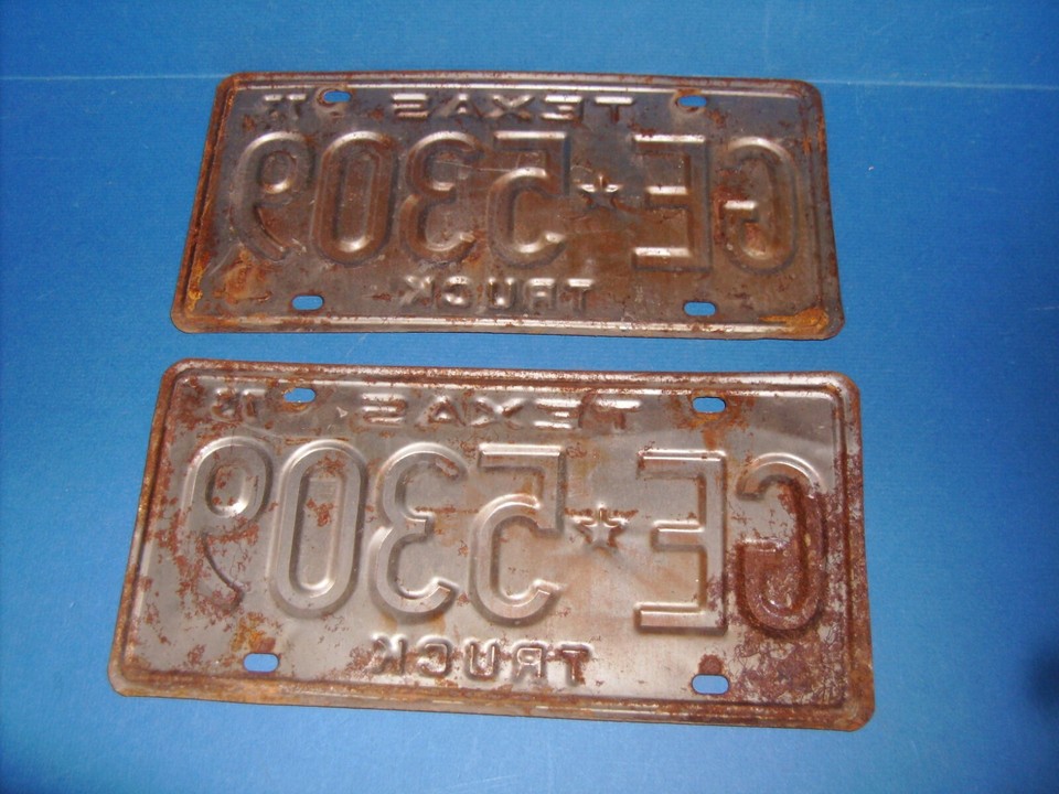 TEXAS LICENSE PLATES 1973 TRUCK PLATES ORIGINAL CONDITION | eBay