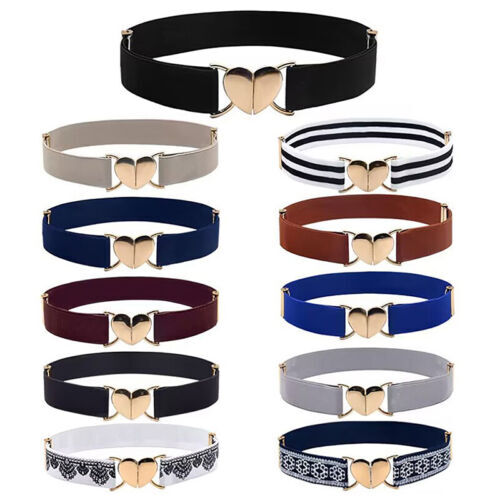 Belts Multicolor Adjustable Elastic Waist Belts Heart Shape Buckle ...