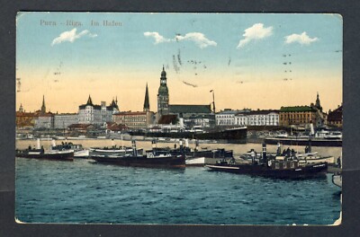 Latvia Riga Port , old postcard | eBay