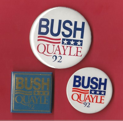 1992(Lot of 3) George HW Bush & Dan Quayle / Presidential Campaign ...