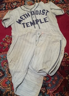 1940s "METHODIST TEMPLE" baseball uniform jersey + pants vintage ...