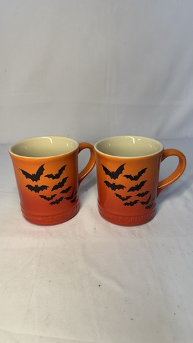 Le Creuset Flame Orange Bat Mugs Set Of 2 Halloween | eBay