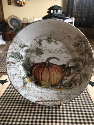 (1) NEW-Williams Sonoma Plymouth Pumpkin 8.25" Salad Plate-Thanksgiving ...