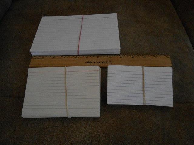 Big Lot Loose Index Note Cards All Sizes Home School 3 Different Sizes 