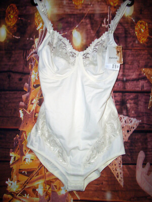 Verführerisches Korselett Mieder Body Stickereispitze 75 D ivory FELINA ...
