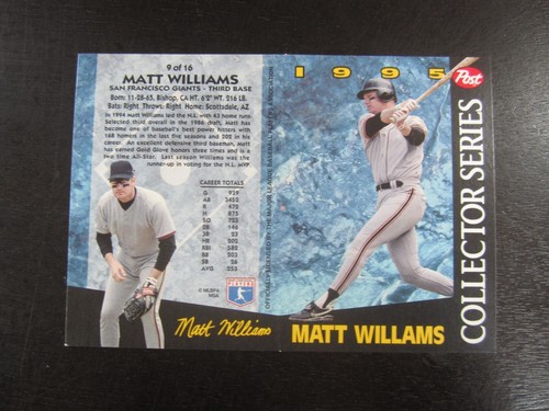 1995 Post Collector Series # 9 Matt Williams Card ( M ) San Francisco ...