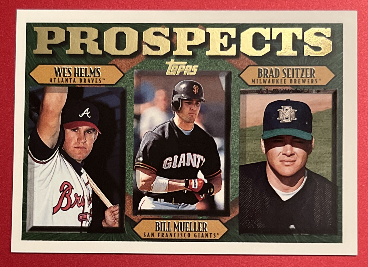 1997+Topps+-+Prospects+%23490+Wes+Helms%2C+Brad+Seitzer%2C+Bill ...