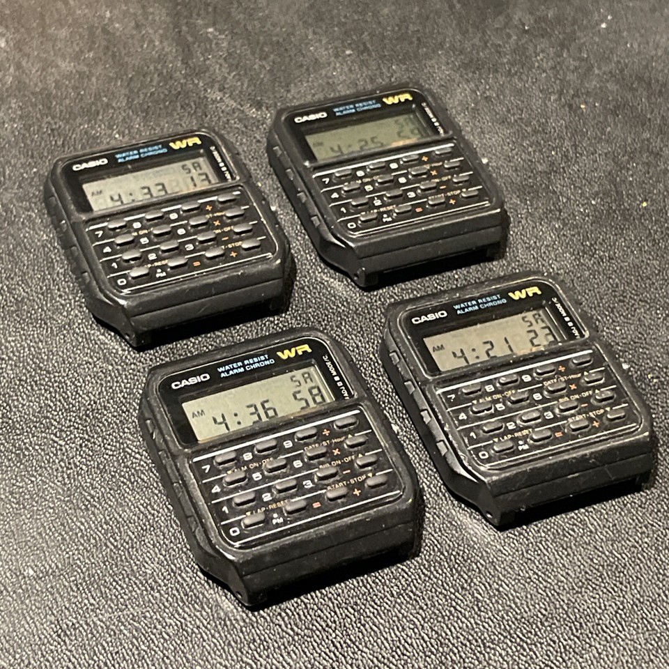 Casio Calculator Watch 35mm Black 437 CA-53W Chronograph Vintage Late ...