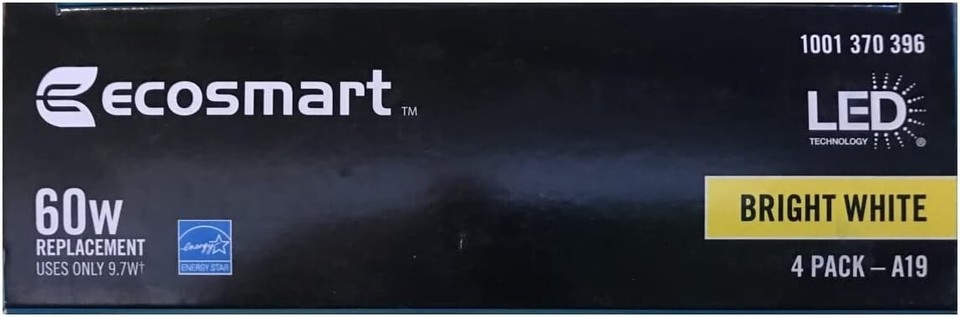 EcoSmart 60W Dimmable LED Light Bulbs Bright White 4Pack | eBay