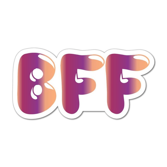 BFF best friends friendship balloon forever love heart Car Sticker ...