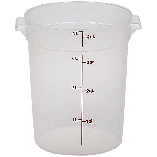 Cambro 4 Quart Round Translucent Measuring Storage Container, 12 ct ...