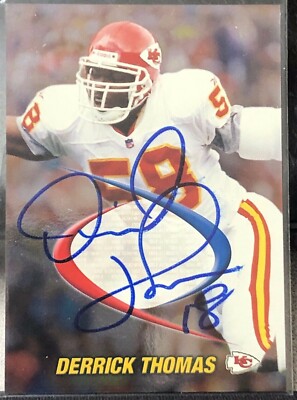 DERRICK THOMAS 1998 Collectors Edge Autographed Auto Signed Kansas City ...