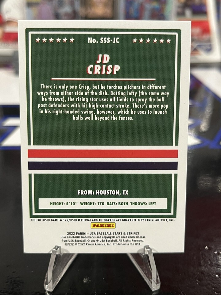 2022 USA Stars And Stripes JD Crisp Patch Auto /25 | eBay