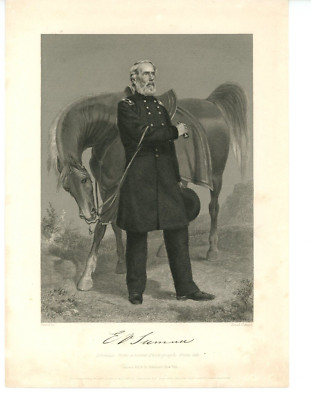 8x10 Original Engraving Union Army General Edwin Vose Sumner by Alonzo ...