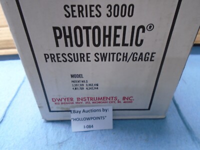 Dwyer A3000SQRT PhotoHelic Pressure Switch Gauge 0-35 x1000 CFM Range ...