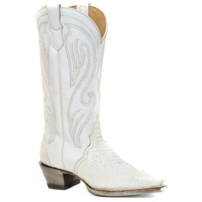 Women's Roper Oakley Python Boots Handcrafted White | eBay