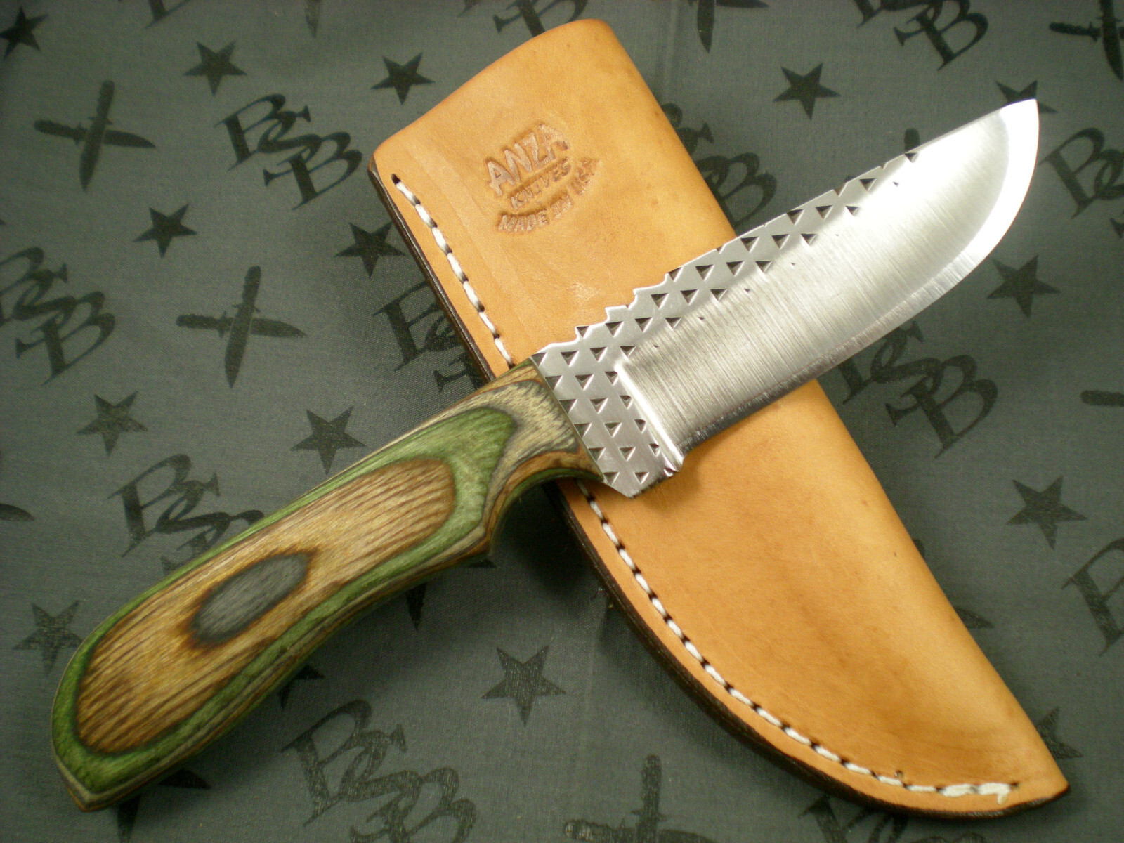 Anza "Diamond Back Pro Hunter" Farrier File Knife, Drk Mtn Camo-wood ...