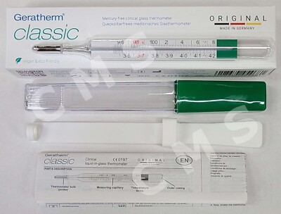 GERATHERM CLASSIC Original Clinical Glass Thermometer °F / °C Made in ...