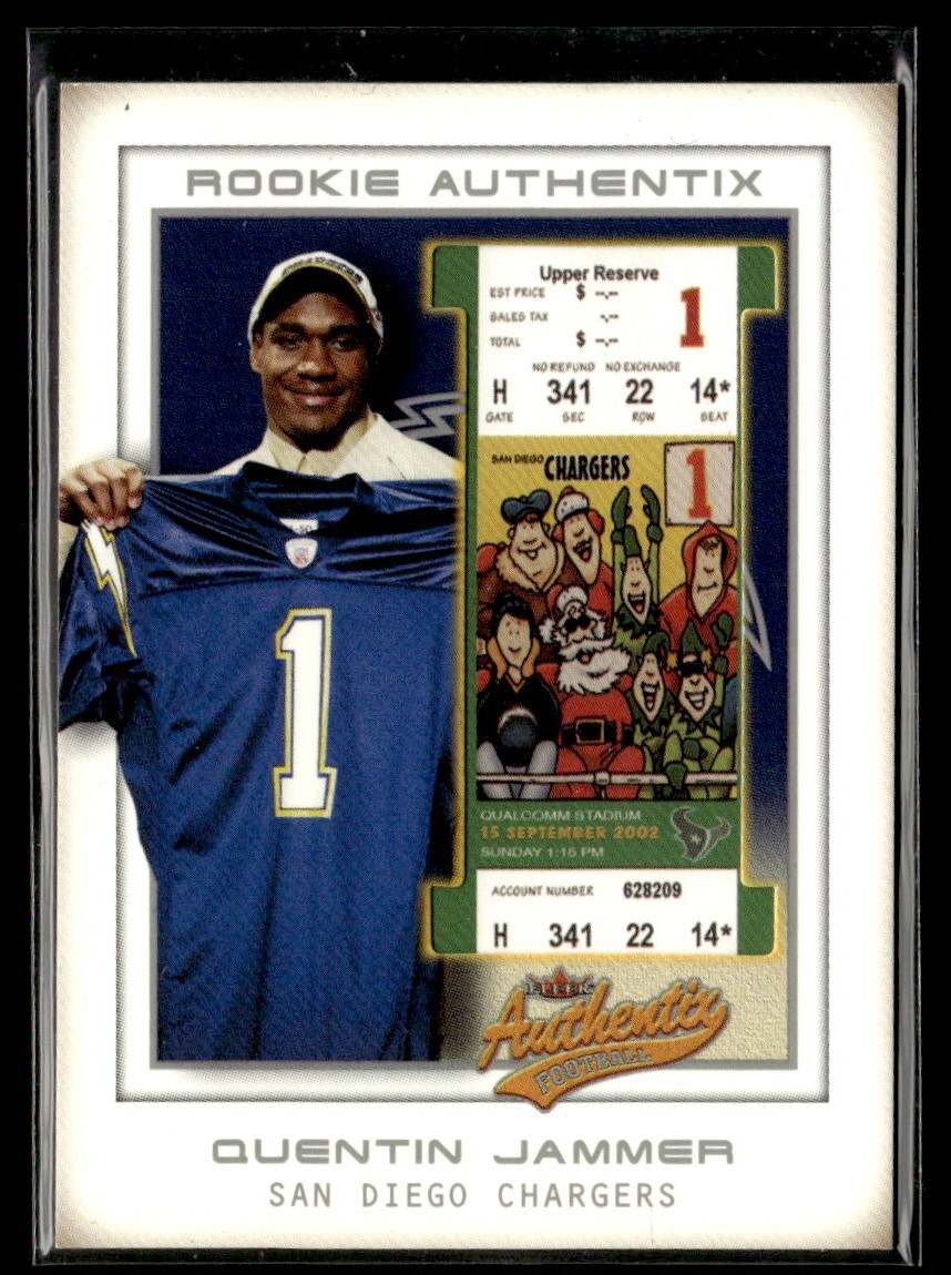 2002 Fleer Authentix Front Row Quentin Jammer 117/150 San Diego ...
