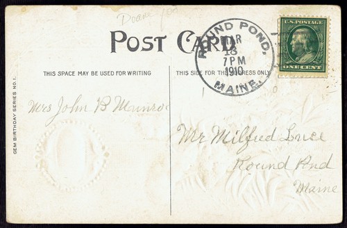 Birthday - Golden Rod a Guide to Wealth - posted 1910 Embossed Postcard ...