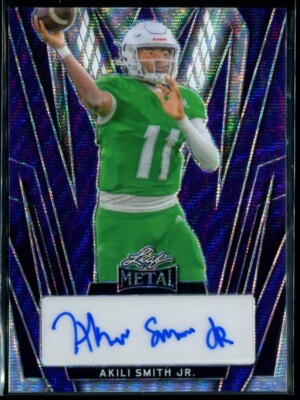 AKILI SMITH JR. 2024 Leaf Metal Draft PURPLE WAVE AUTO RC Rookie 5/5 | eBay