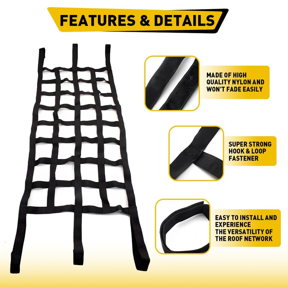 Roof Net Multifunction Mesh Cargo Net Hammock For Jeep Wrangler YJ TJ ...