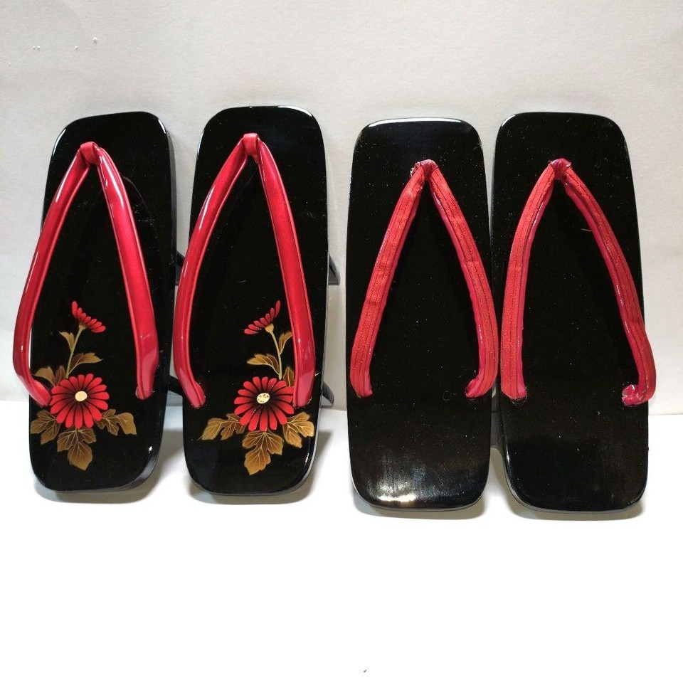 Japanese Geta 2 Pairs Traditional Wooden Sandals New Unused | eBay