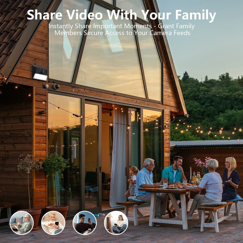 Cinnado Wireless 2K Solar Security Camera Wall Light outdoor AI ...