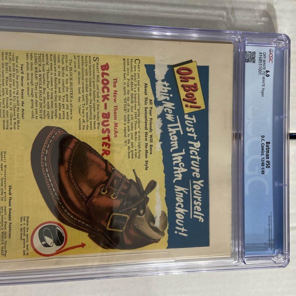 Batman #50 (DC Comics 1948/1949) CGC 6.0 Golden Age Two Face Cover ...