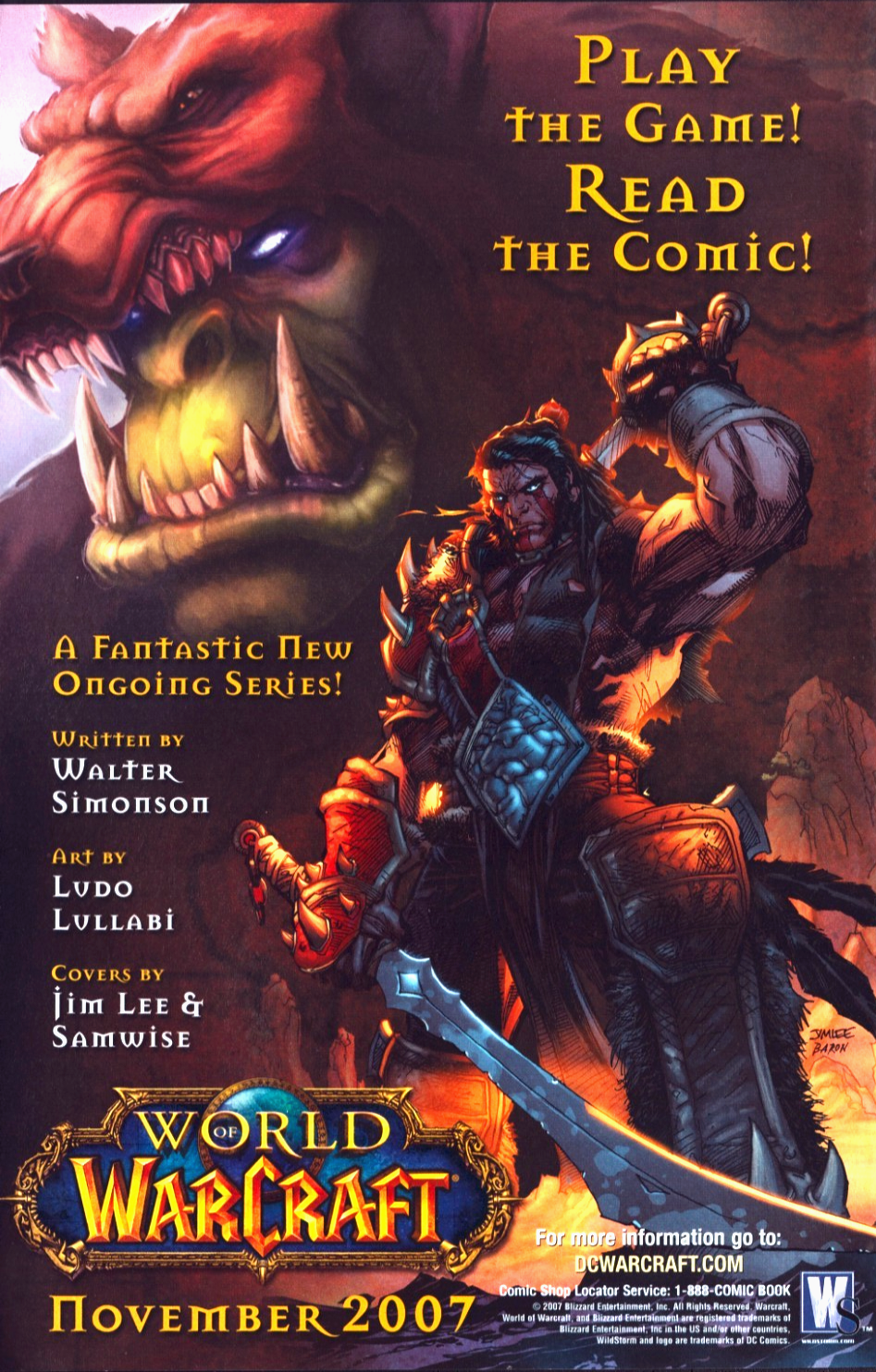 2007 World Of Warcraft Comic PC Game Promo PRINT AD - Jim Lee & Walter ...