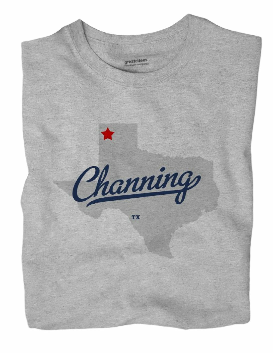 Channing Texas TX Tex T-Shirt MAP | eBay