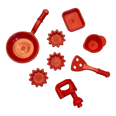 LEGO RED Baking Cooking Set Mixer Cupcake Spatula Pan Bowl Dish - 8 pcs ...