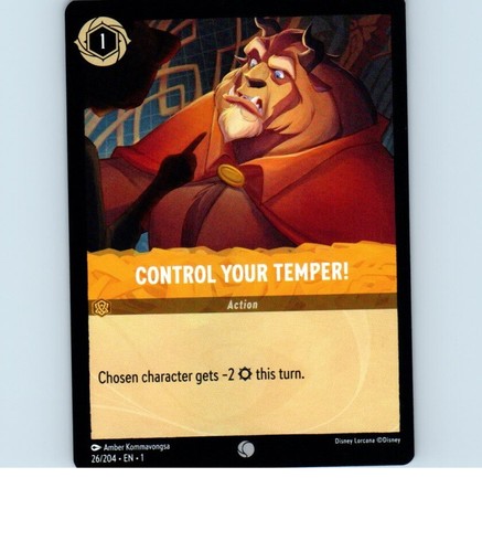 Control Your Temper 26/204 Disney Lorcana Trading Card Single | eBay